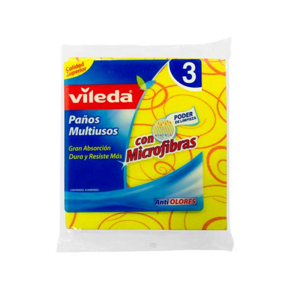 VILEDA PAÑO MULTIUSOS 3 u – MT Distribuidora – Limpieza institucional