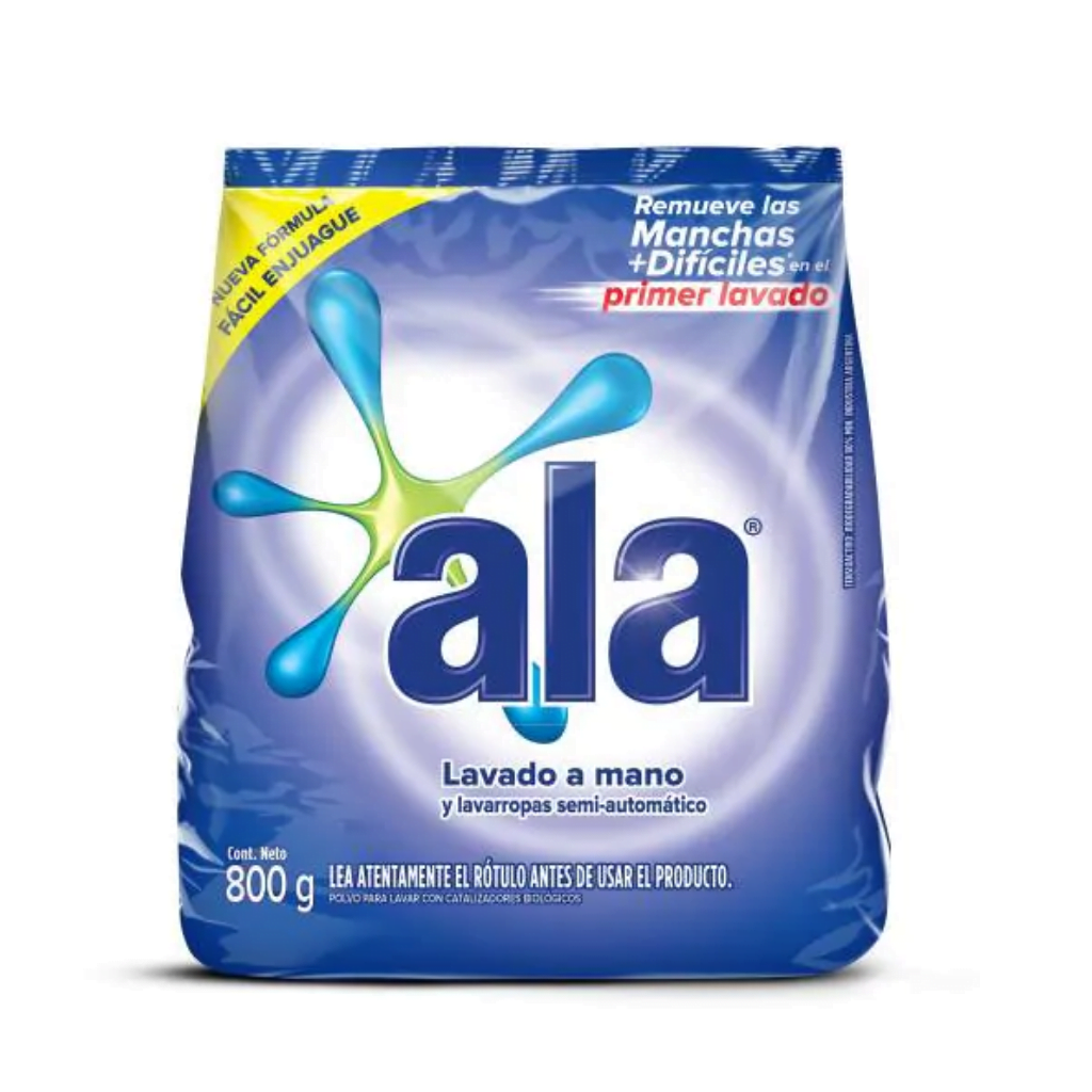 ALA LAVADO A MANO JABÓN EN POLVO 800 gr – MT Distribuidora – Limpieza ...