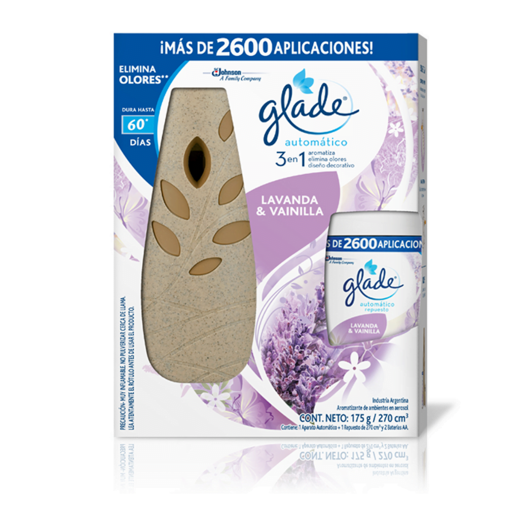GLADE AROMATIZADOR AUTOMÁTICO COMPLETO – MT Distribuidora – Limpieza institucional